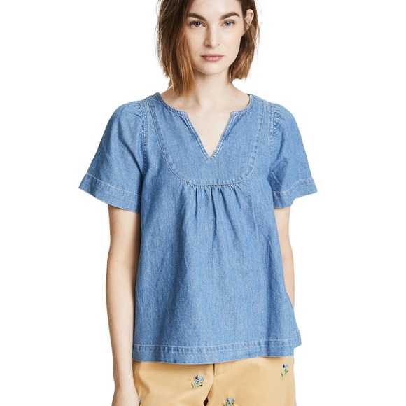 Madewell | Tops | Madewell Denim Popover Swing Top | Poshmark